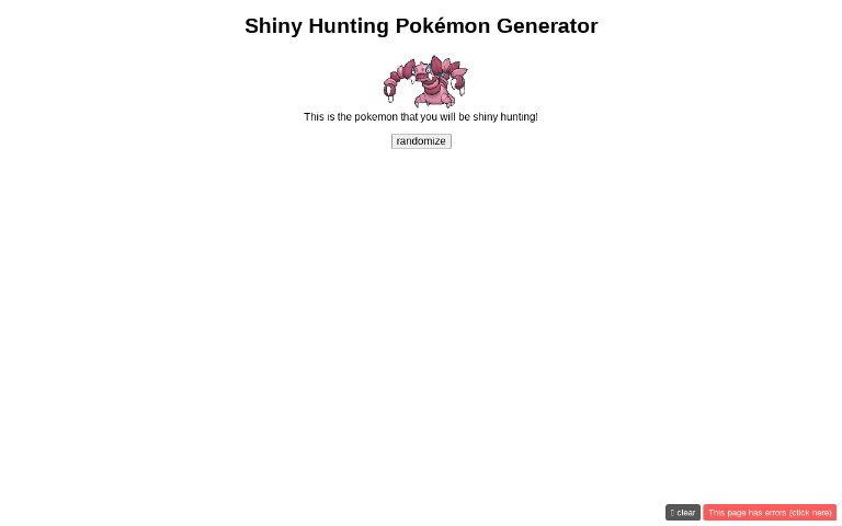 Shiny Hunting Pokémon Generator