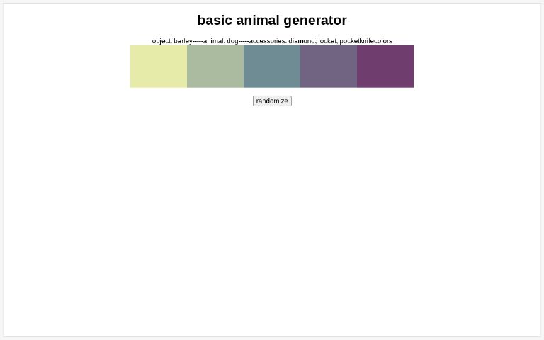 basic animal generator