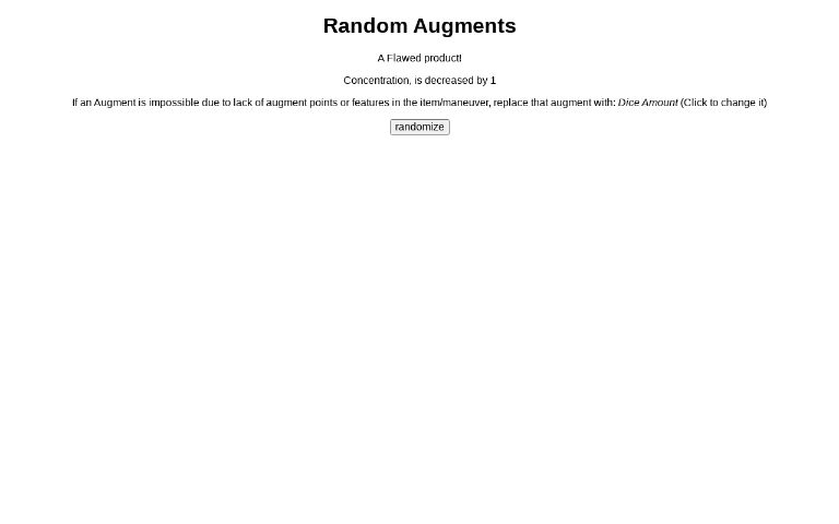 Random Augments ― Perchance Generator
