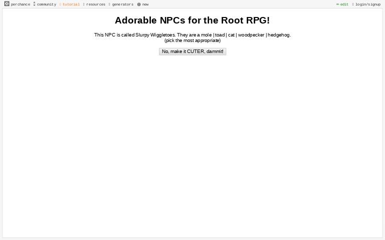 Adorable NPCs for the Root RPG! ― Perchance Generator