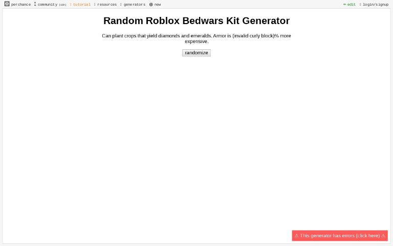 Random Roblox Bedwars Kit Generator