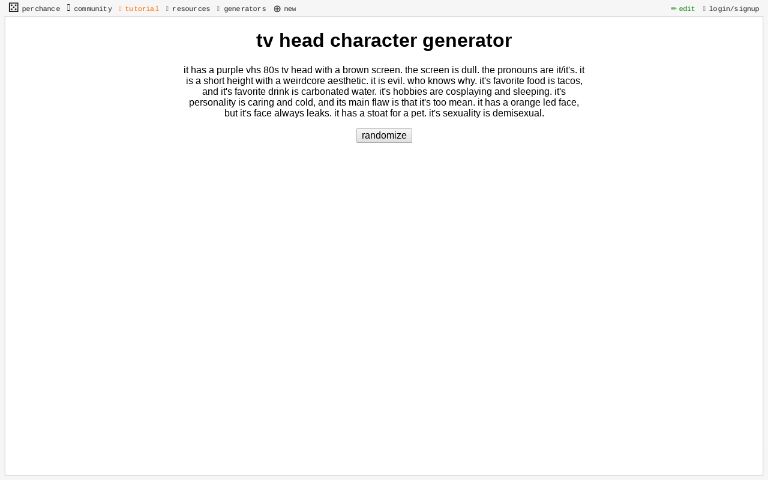 tv head character generator