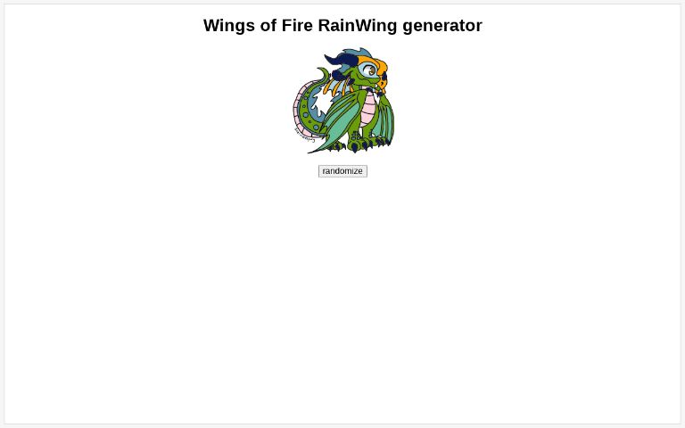 Wings of Fire RainWing generator