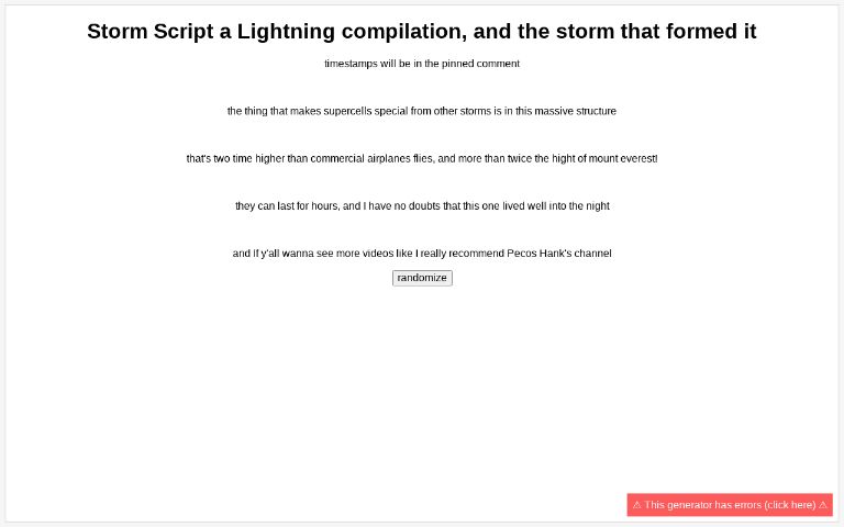 Storm Script a Lightning compilation, and the storm that formed it ...
