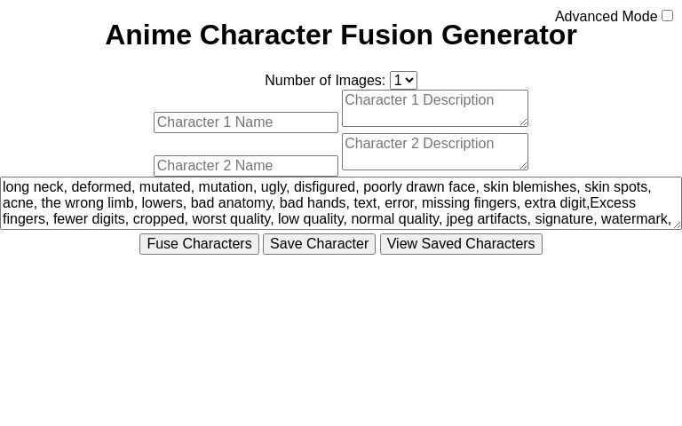 Anime Character Fusion Generator