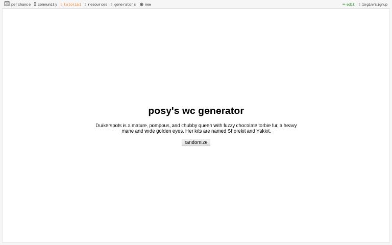 posy's wc generator