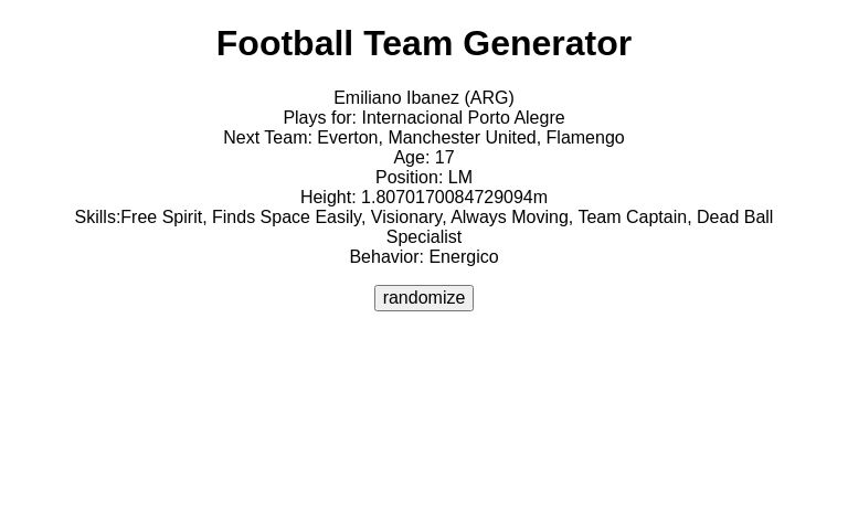 Football Team Generator