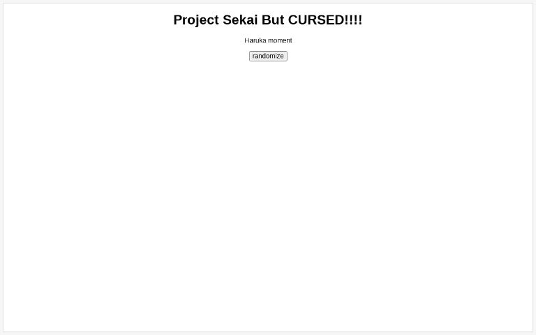 Project Sekai But CURSED!!!! ― Perchance Generator