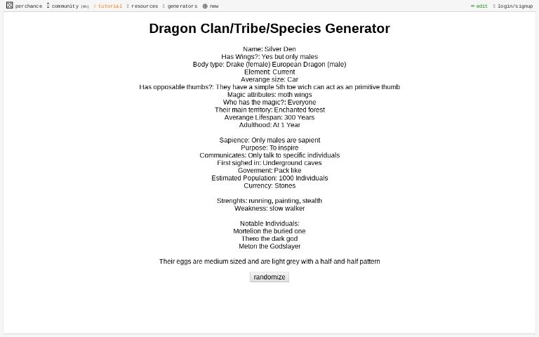 Dragon Clan/Tribe/Species Generator