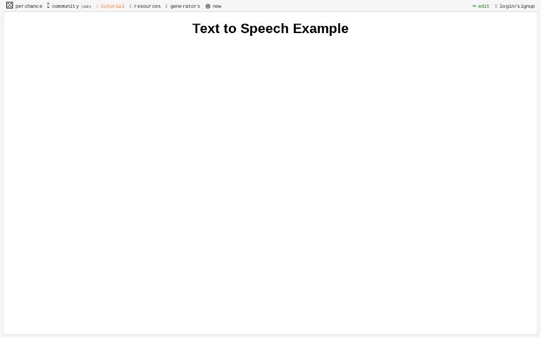 Text to Speech Example ― Perchance Generator
