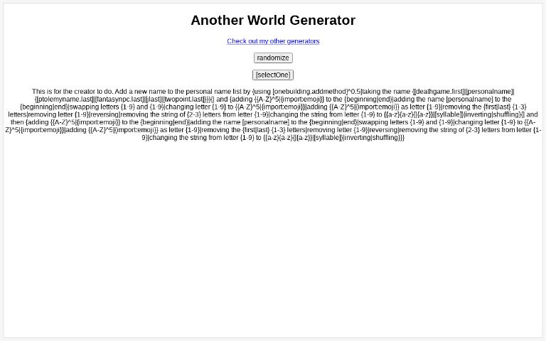 Another World Generator