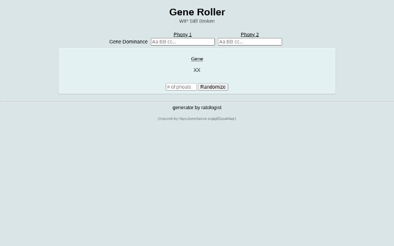 Gene Roller ― Perchance Generator