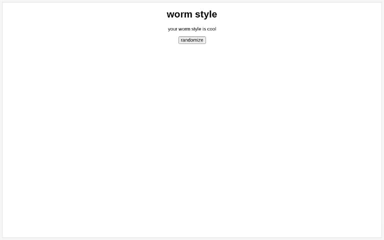 worm style ― Perchance Generator