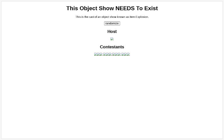 This Object Show NEEDS To Exist ― Perchance Generator