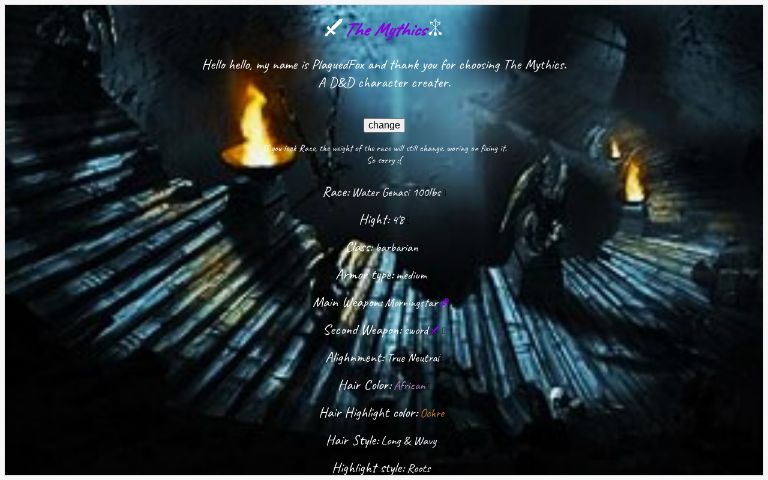 The Mythics ― Perchance Generator