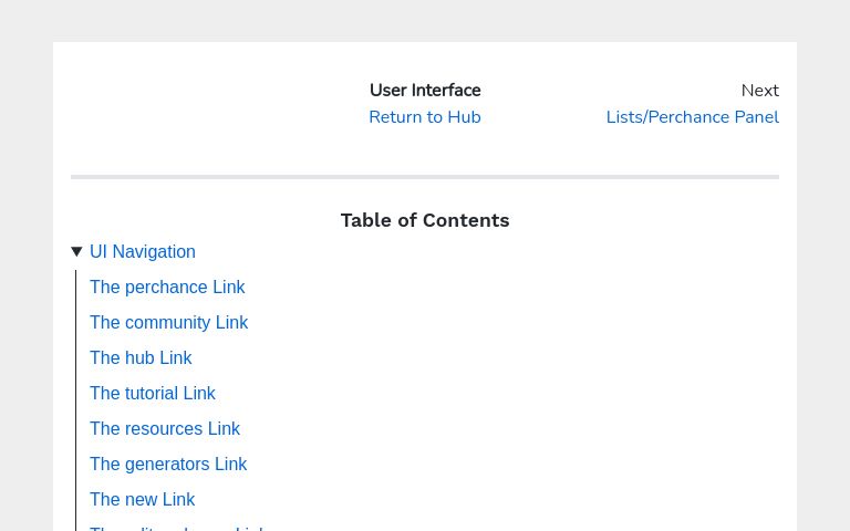 #UI Navigation ― Perchance Generator