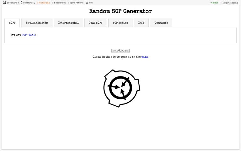 Random SCP Generator