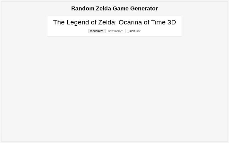 Random Zelda Game Generator