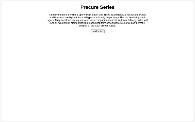 Precure Series ― Perchance Generator