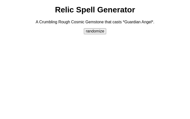 Relic Spell Generator