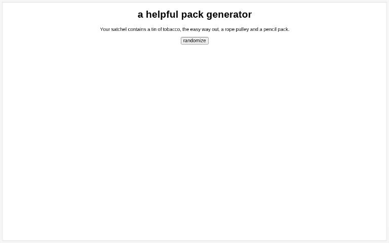 a helpful pack generator
