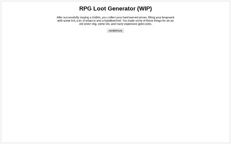 RPG Loot Generator (WIP)