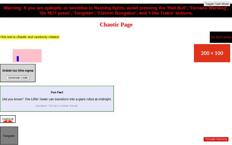 Chaotic Page ― Perchance Generator