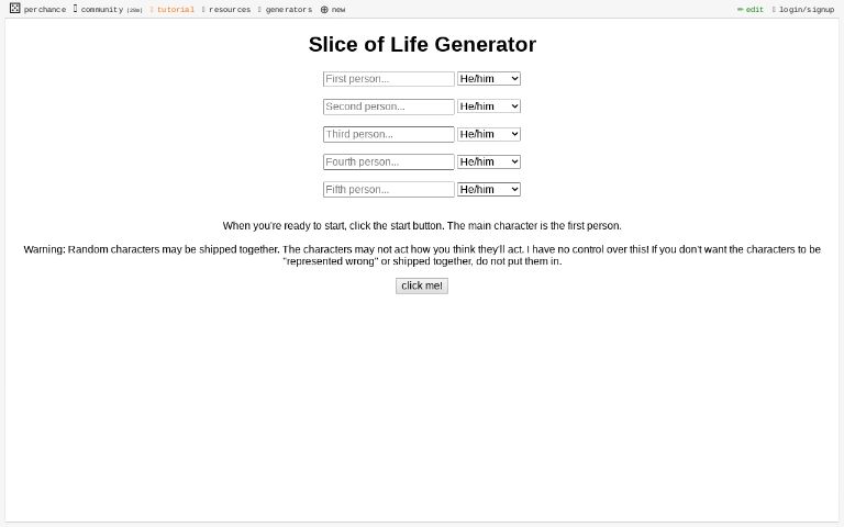 Slice of Life Generator