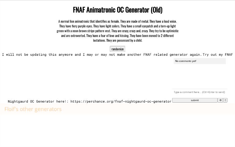 FNAF Animatronic OC Generator (Old)