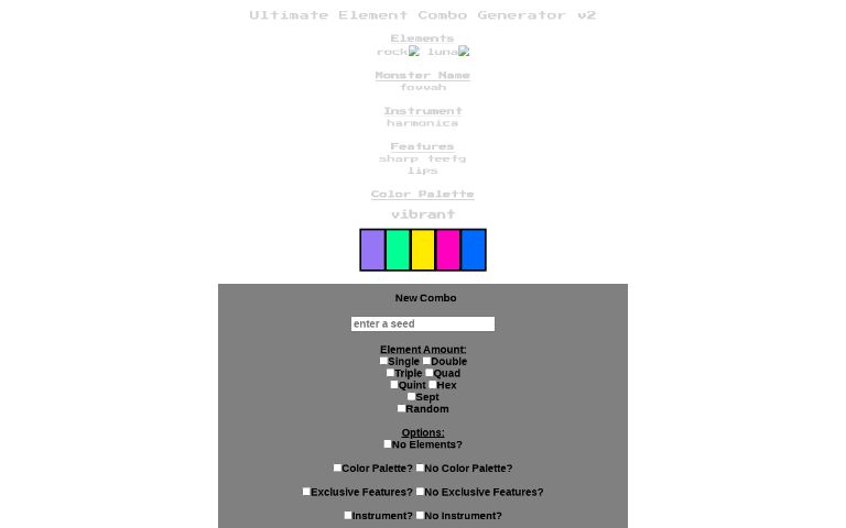 Element Combo Generator V2