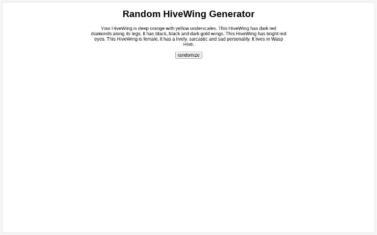 Random HiveWing Generator