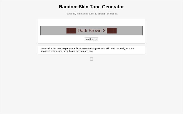 Random Skin Tone Generator