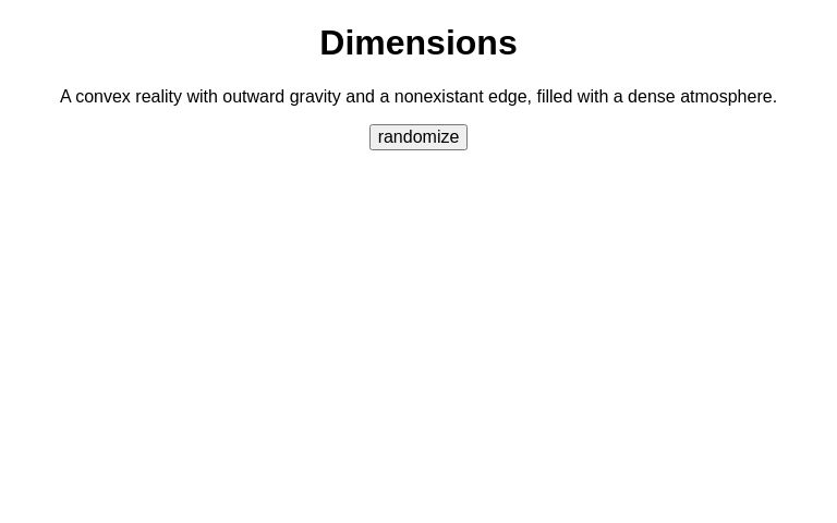 Dimensions ― Perchance Generator