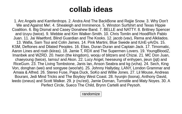 collab ideas ― Perchance Generator