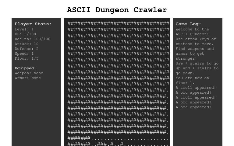 ASCII Dungeon Crawler ― Perchance Generator