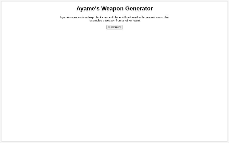 Ayame's Weapon Generator