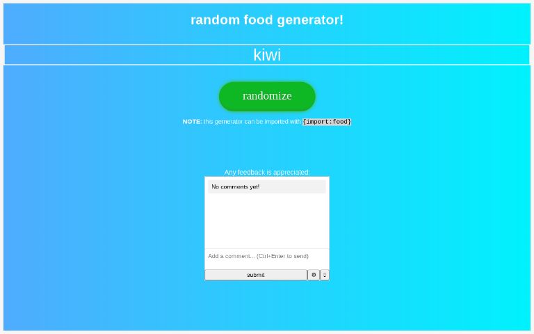 random food generator!