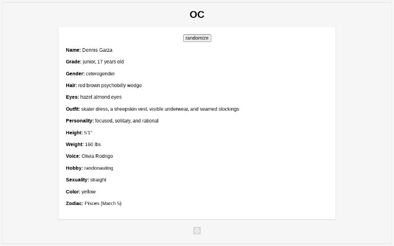 OC ― Perchance Generator