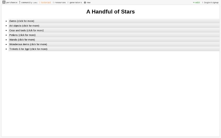 A Handful of Stars ― Perchance Generator