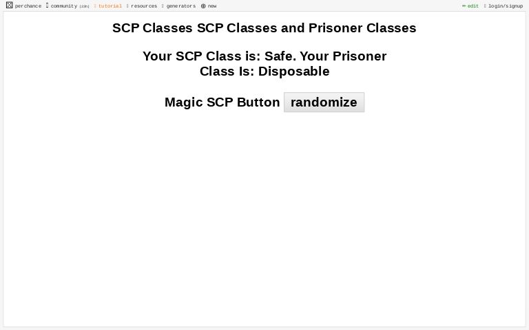 SCP Classes SCP Classes and Prisoner Classes Your SCP Class is ...