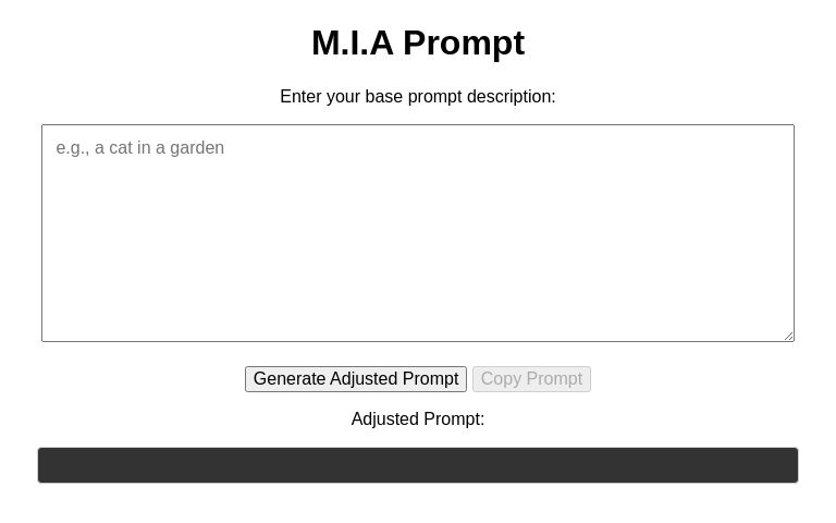 M.I.A Prompt ― Perchance Generator