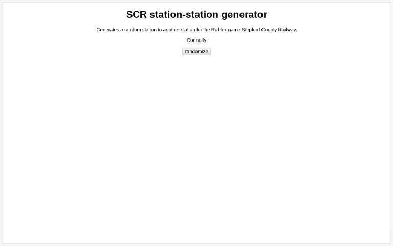 SCR station-station generator