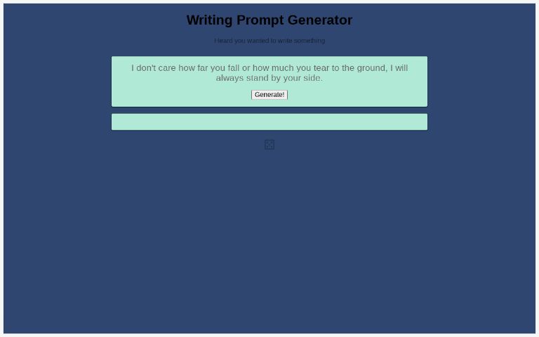 Writing Prompt Generator