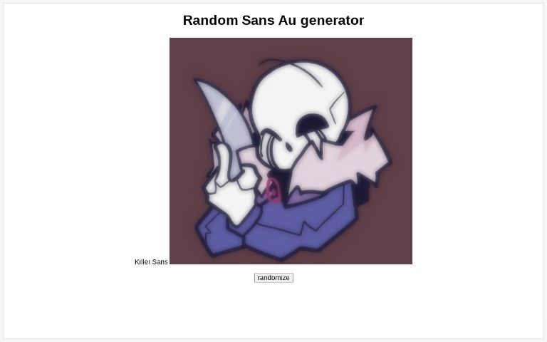 Random Sans Au generator
