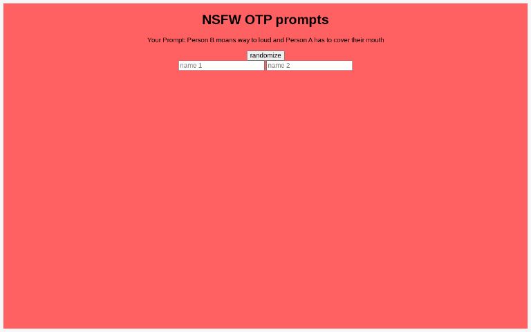 NSFW OTP prompts ― Perchance Generator