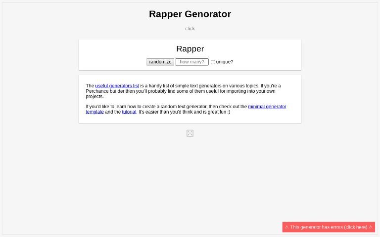 Rapper Genorator ― Perchance Generator