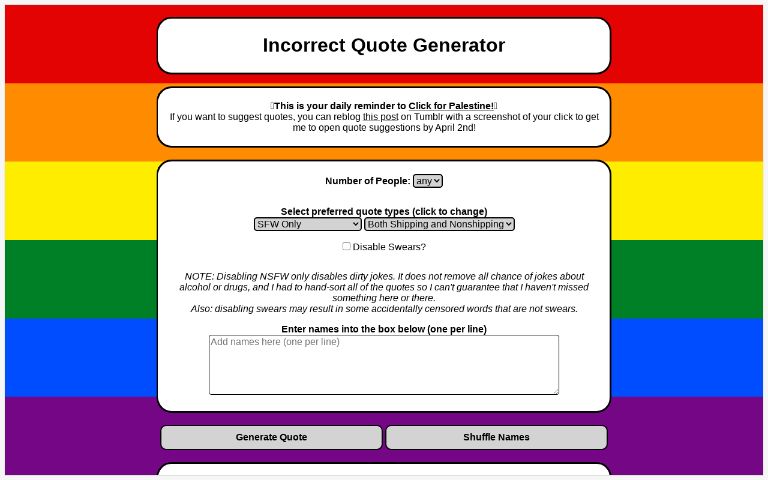 Incorrect Quote Generator