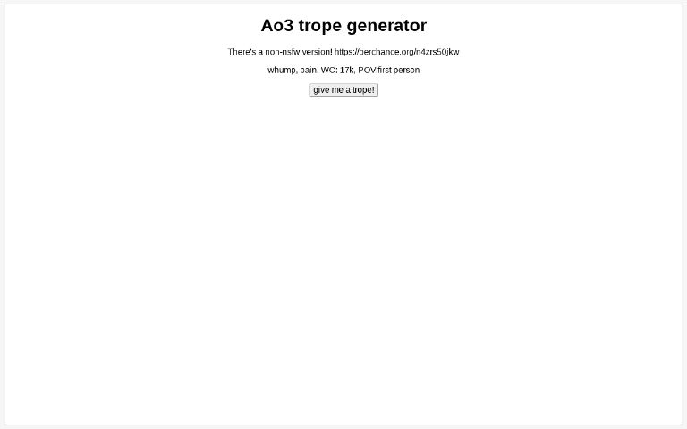 Ao3 trope generator