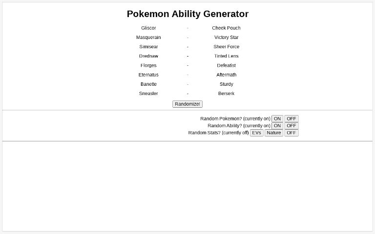 Pokemon Ability Generator