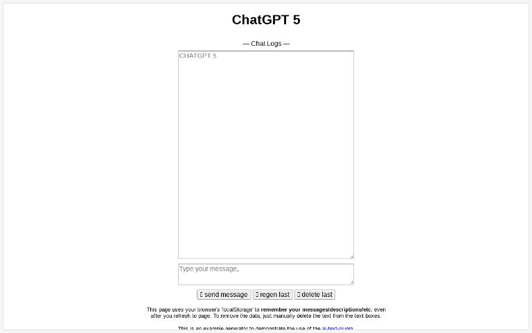 ChatGPT 5 ― Perchance Generator